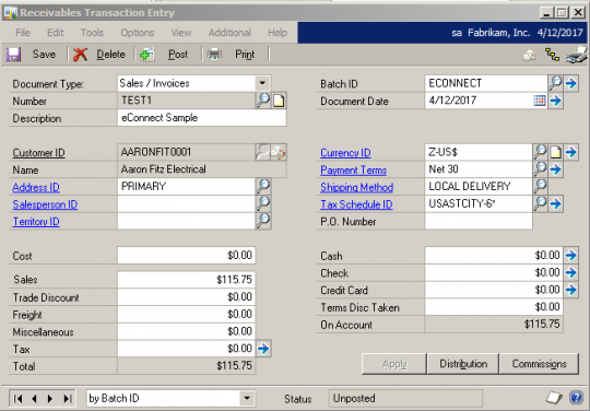 Creating a Microsoft Dynamics GP Integration with eConnect and a SQL ...